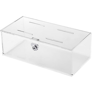 American Made Acrylic Lockable Medicine Box: Refrigerator Lockbox with Key for Safe Medication Storage, 2.75H X 8.25W X 4.5D, Clear