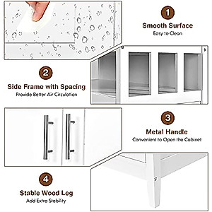 Goplus Sideboard Buffet Cabinet, White