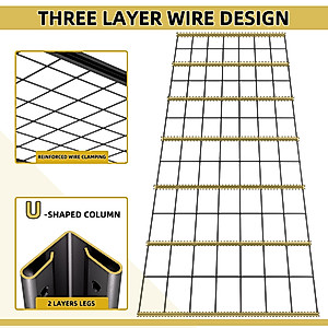 WOZBUD Wire Grid Shelves,Industrial Garage Storage Shelf,Heavy Duty Garage Shelving Unit, 2-Tier Adjustable Metal Shelf,20" H*20" W*12" D,Heavy Duty Shelving for Basement,Storage Room