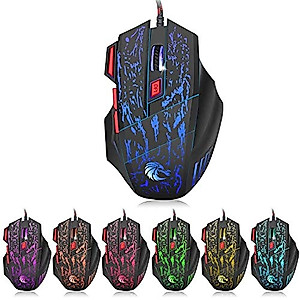 Raxinbang Keyboard One-Handed Mechanical Mini Gaming Keypad Adjusted LED Backlit Ergonomic Game Controller with 1.5m Line for LOL/PUBG/Wow/Dota/OW