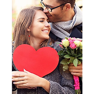 Red Heart Earrings for Women Rhinestone Heart Dangle Earrings Long Chain Heart Earrings for Her Valentines Day Accessories Christmas Gifts 2024