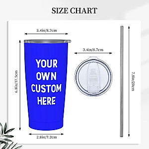 Personalized Coffee Tumbler with Text Custom Tumbler Cups with Straw Custom Stainless Steel Coffee Mug Travel Personalized Tumbler Cups for Women