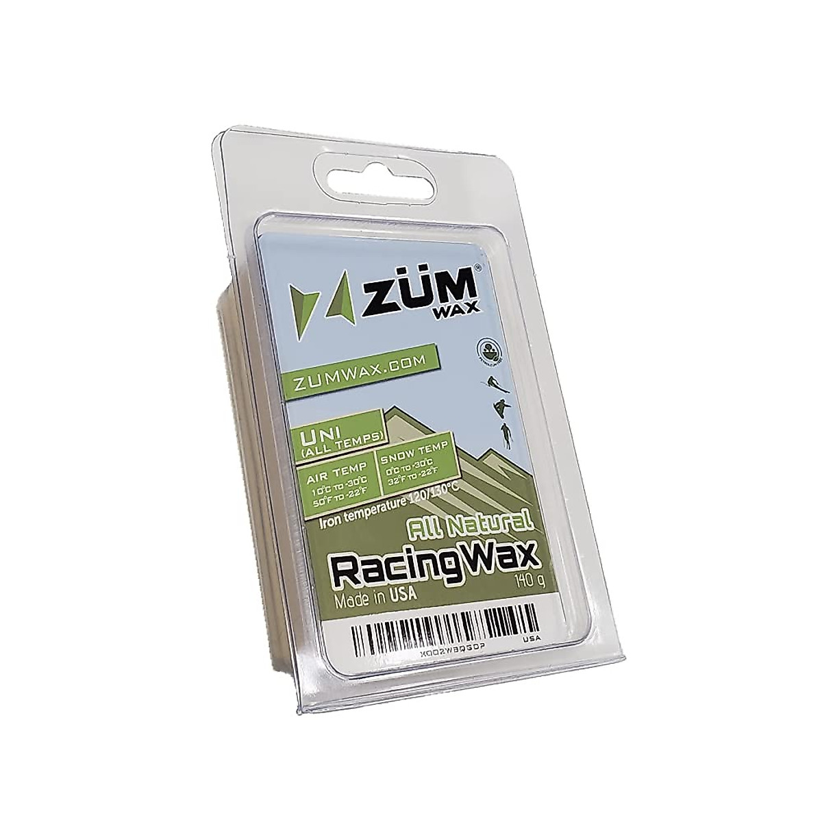 ZUMWax Ski/Snowboard/Nordic/Cross-Country Racing Wax Bundle - Universal Natural Iron ON & RUB ON Waxes