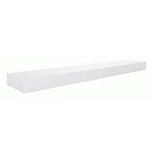 Kiera Grace Kieragrace Modern Shelves Maine Simple & Classic Single Decorative Engineered Wood Floating Wall Shelf for Home, Room, & Office, 24" L x 5" W x 1.5" H, White, Inch