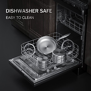 Stainless Steel Induction Pot with Glass Lid 3Qt, 7.9 Inch, Compatible with All Heat Sources, Oven Resistant, Dishwasher Safe, Stockpot Stew Cooking Pot