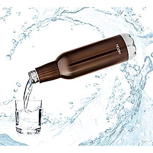 Milton Pride 600 Thermosteel Vaccum Insulated Hot & Cold Water Bottle, 500 ml, Brown