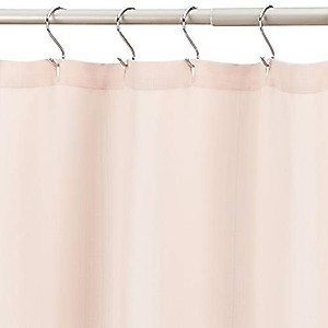 Amazon Basics Linen Style Bathroom Shower Curtain, Carnation Blush, 72" x 72", 11.42" L x 9.45" W