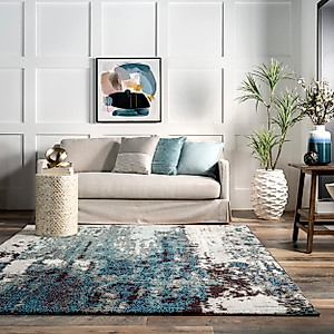 nuLOOM Haydee Glacial Abstract Area Rug, 10x14, Blue