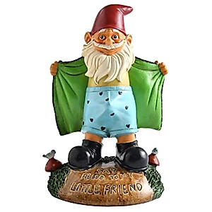 Noa Store Funny Naughty Garden Gnome Statue | Outdoor Decor | Fall Winter Halloween Christmas Decorations for Yard Art , Patio, Lawin, Doorsteps, Housewarming Garden Gift - 9.5 Inches