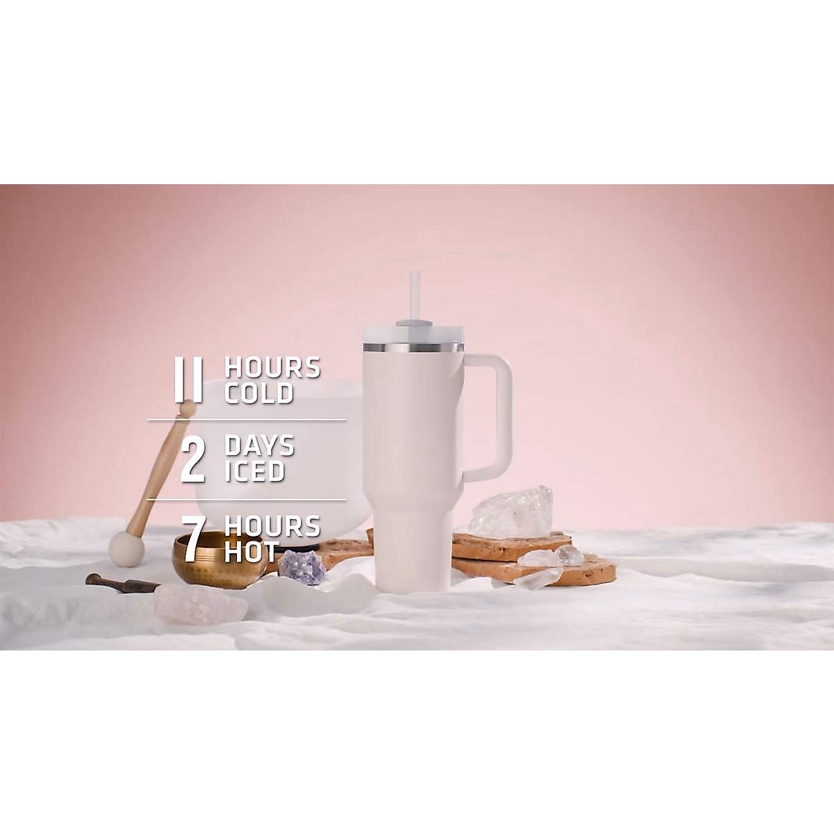 Insulated 40oz Quencher H2.0 Travel Tumbler Mug with Handle, 2 in 1 Slide Lid, Reusable Straw, and Plastic Grip - Double Walled Stainless Steel Keeps Hot and Cold (Bay Leaf)