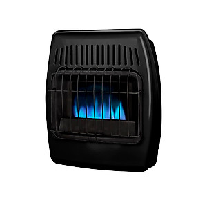 Dyna-Glo IBF10PMDG-4 10,000 BTU Liquid Propane Blue Flame Ice House Vent Free Wall Heater, Black