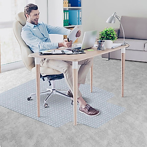 Nova Microdermabrasion Office Chair Mat for Carpet Computer Chair Mat Desk Chair Mat for Carpeted Floors Anti-Slip Floor Protector for Home Office (Carpet Mat with Lip, 48"x36")