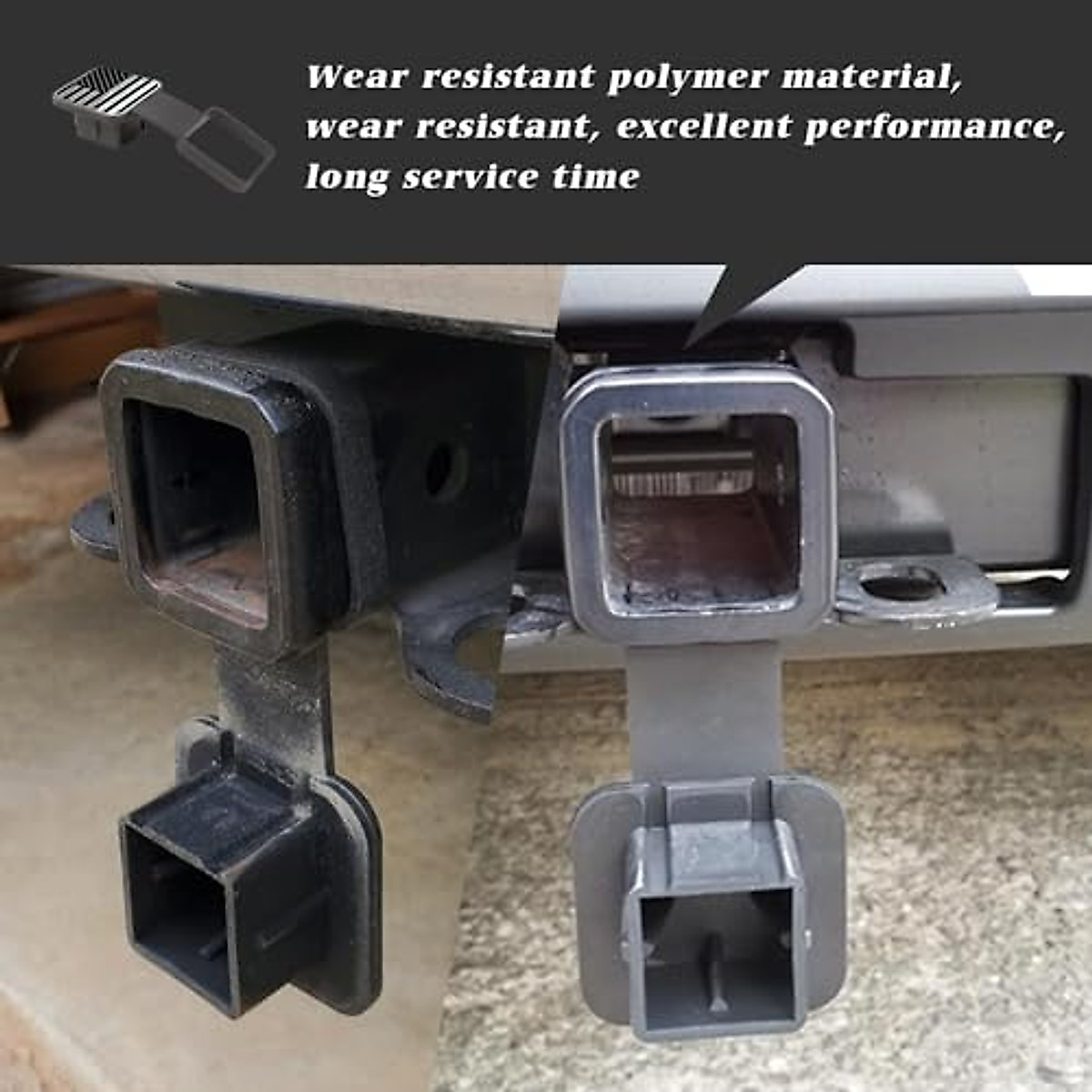 gunhunt 1 PC Auto Tow Trailer Seal Cap, 3.15" x 3.05" American Flag Square End Plug Plug Protector, Universal for 2" Trailer Receiver Tube, Compatible with Cars, Trucks, Vans, SUVs, Trailers (Black)