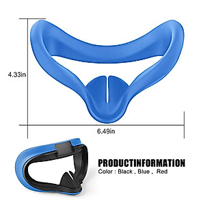 MASiKEN Silicone VR Face Cover for Oculus Quest 2 Face Pad - Meta Quest 2 Washable Nose Pad Light Blocker, Sweatproof Comfort Quest 2 Insert VR Mask Accessories (Blue)