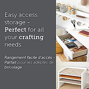 South Shore Crea Craft Table wth Hutch-Pure White