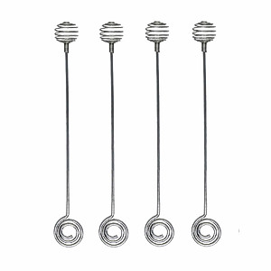 ISKYBOB 4 Pack Stainless Steel Honey Stick Dipper,19.6 cm/7.7'' Long