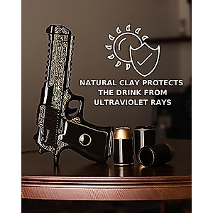 Ceramic Decanter Set 500Ml With Shot Glasses - Regalos Para Hombre - Tequila Liquor Whiskey Anniversary Bottle for Men - Alcohol Bar Decor For Home - Unique Dad Birthday Gift Ideas from Daughter Son