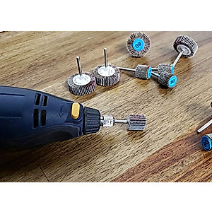 LINE10 Tools Mini Flap Sanding Wheel Rotary Tool Accessories Kit, 1/8-inch Shank, Pack of 20