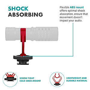 Movo SMVXR10 Replacement Shockmount for VXR10 Shotgun Camera Microphone- Shock Mount VXR10 Condenser Microphone