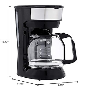 Nozaya 12-Cup Countertop Coffee Maker - for 8-10 People, Easy to Clean, Black