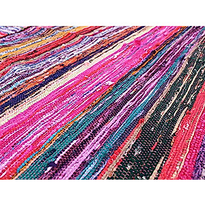 Handmade Braided Chindi Rug, Rag Rug, Area Rug, Carpet Rug, Runner Rug 3x5 Foot, 4x6 Foot, 5x7 Foot, Multi Color Rug (3x5 Foot)