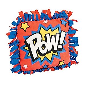 Superhero Fleece Tied Pillow Craft Kit - Makes 6 - DIY Crafts for Kids and Fun Home Activities