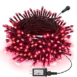 Joomer Christmas Lights 100FT 300 LED String Lights with 8 Modes Timer Connectable Waterproof Plug-In Fairy Lights for Home, Garden, Party, Holiday, Tree, Christmas Decorations (Red)