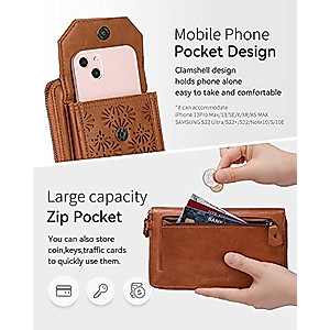 SIIHENRRY Small Crossbody Cell Phone Purse for Women, RFID Blocking Wallet Purse with Tassel, with Credit Card Slots