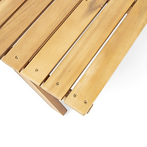 GDFStudio Outdoor Wooden Coffee Table, Teak Finish