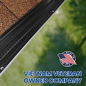 FlowGuard High Clearance Premium 50-Year Gutter Cover System - Thermal Thaw Black 5 Inch Aluminum Gutter Guards, 102 Feet - by FlexxPoint