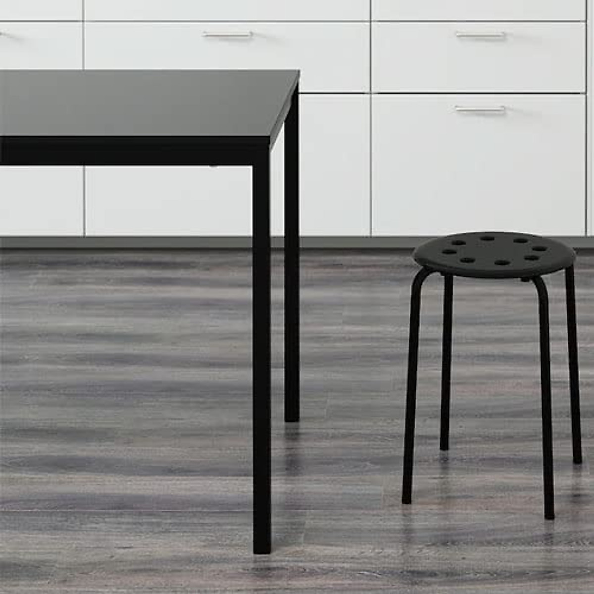 IKEA Marius Home, Study & Office Stool (45 cm, Black)