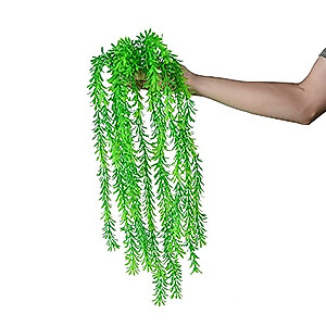 Saim 24" Large Aquarium Plants Artificial Plastic Fish Tank Plants Decorations Ornament for Fish Tank