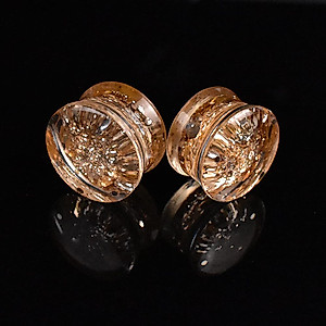 Jboyanpei 10Pcs/5pair Metallic Sequins Acrylic Ear Tunnels Plugs Double Flared Ear Gauge Earrings Ear Expander Stretcher Piercing Size 8mm