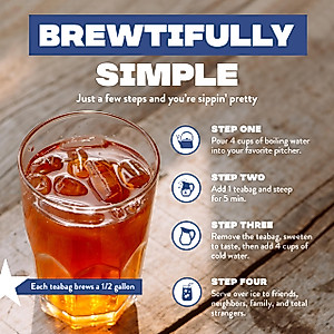 HTeaO Georgia Peach Black Tea Sachets - 8 Gallons Per Package - Real Texas-Style Flavored Iced Tea in 5 Minutes (Pack of 16 Sachet Bags)