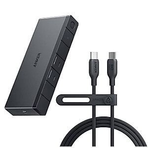 Anker 543 USB C to USB C Cable(140W 6ft), USB 2.0 Bio-Based Charging Cable & Anker 568 USB-C Docking Station(11-in-1), 100W Charging, 40Gbps Transfer, Ethernet, Single 8K, Triple 4K Display