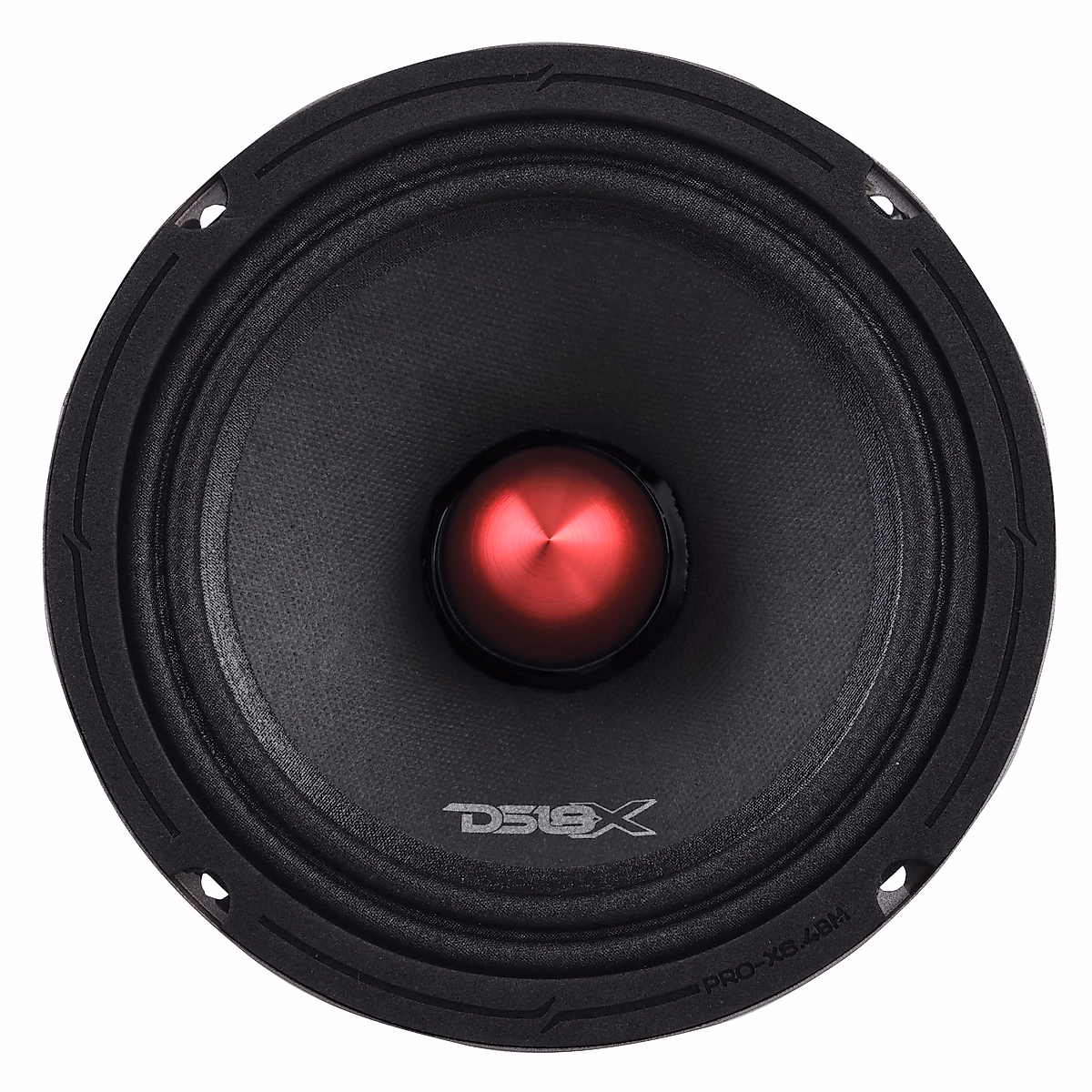DS18 PRO-X6.4BM Loudspeaker - Pair of 6.5", Midrange, Red Aluminum Bullet, 500W Max, 250W RMS, 4 Ohms - Premium Quality Audio Door Speakers for Car or Truck Stereo Sound System (2 Speaker)