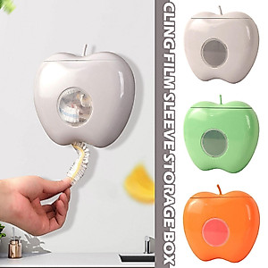 Plastic Wrap Storage Box with 200pcs Fresh Keeping Bags, 2023 New Fresh Keeping Bag Storage Box, Kitchen Wall Mounted Wrap Bag Organizers and Storage, Plastic Food Wrap Bag Storage Organizer (GREEN)