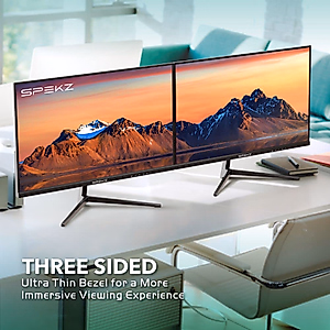 SPEKZ 24 Inch Computer Monitor, FHD PC Monitors 1920 x 1080p IPS Display 75Hz, HDMI, VGA, 5ms Response Time, 75 x 75 mm Mountable, Frameless (EM-024)