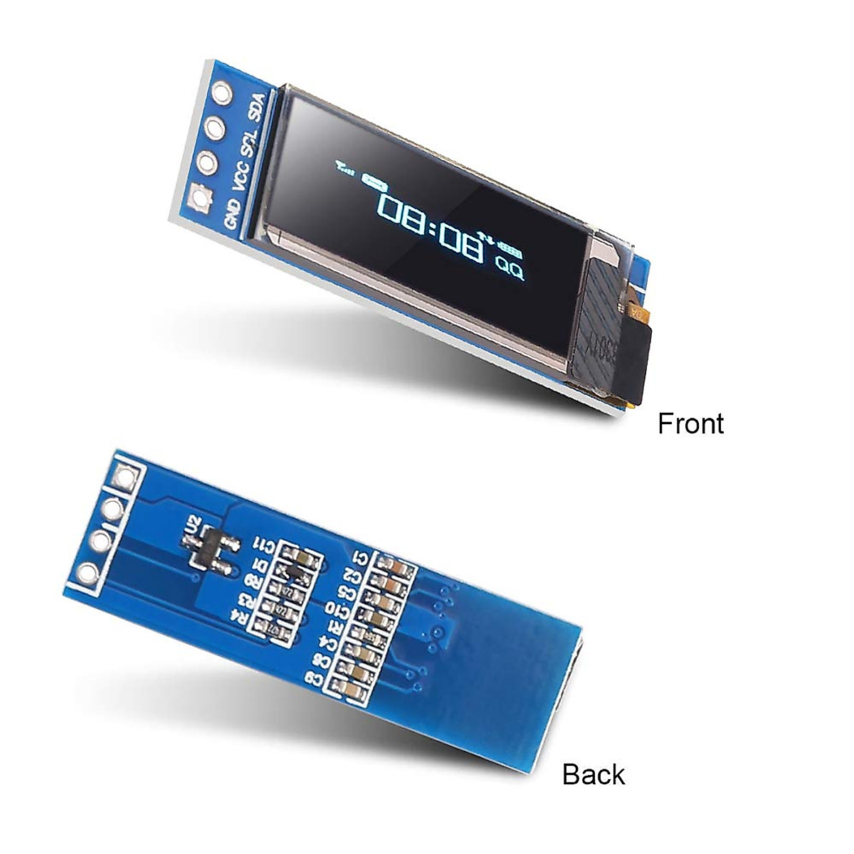 DORHEA 10PCS 0.91'' 12832 IIC I2C OLED Display Module 0.91inch I2C 128x32 SSD1306 LCD Display Module Blue I2C OLED Screen Driver DC 3.3V/5V with 4 Pin Headers