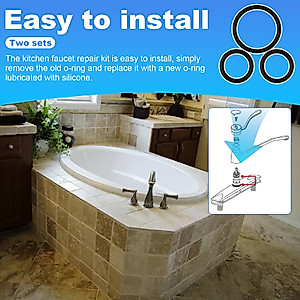 Fospectra 96778 O-Ring Kit for Moen Kitchen Faucets - Faucet O-Rings Replacement Kit, Durable Rubber Seals, Leak-Proof Design, Compatible with Moen 7400 Series & Other Models (2-Set)