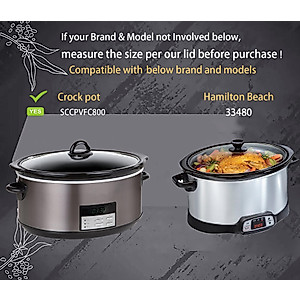 8 qt oval glass lid replacement for slow cooker, fit with Crock pot Hamilton beach 8 qt Slow cooker