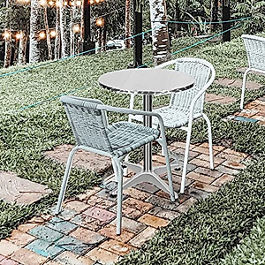 REDCAMP 24 inch Round Top Aluminum Bar Table with Flip-Up Top, Cocktail Table Bistro Pub Table for Parties Restaurant, 45" and 29.5" Two Height Adjustable