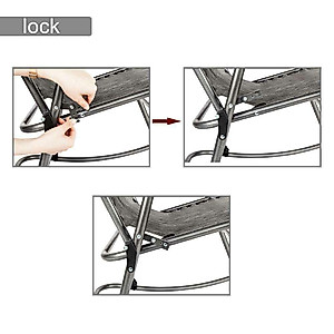 UYSB Lounge Folding Rocking Chair Porch Rocker Balcony Garden Patio Seat Chair Rocking Chair Rocker Chair Rocker Camp Chair Rocker Recliner Rocking Camp Chair Rocking Chairs