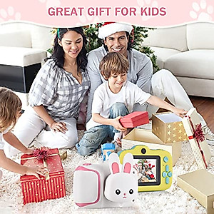 Wennzy Mini Cartoon Kids Digital Camera 1080P Digital Video Camera for Kids 2.0 Inch IPS Screen 4X Zoom Built-in Battery Cute Photo Frames Interesting Games with Neck Strap