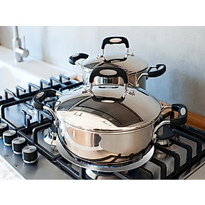 11inch Heat Diffuser Plate, Grourarty Stainless Steel Cooking Induction Adapter Simmer Plate for Electric Gas Glass Cooktop Hob Ring, Induction Cooktop Converter Plate with Handle