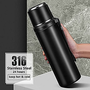 SEASD Thermos Mug 316 Stainless Steel Vacuum Flask Portable Thermos Bottle for Office Travel Hiking Cycling (Size : 500ml)