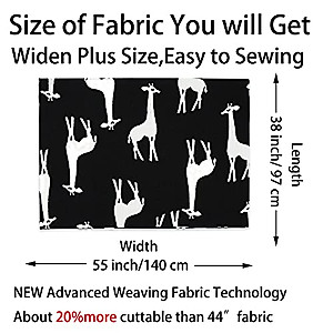 Master FAB Cotton Fabric by The Yard for Sewing DIY Crafting Fashion Design (Giraffe Print on Black)