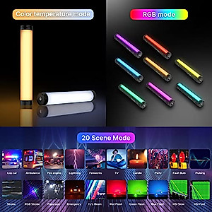 ULANZI VL110 RGB Light Wand, Handheld Light Stick Camera LED Video Tube Light Bar, 2500-9000K Dimmable, 2600mAh Battry CRI 95+ with Magnetic Attraction for Photography Vlog TIK Tok
