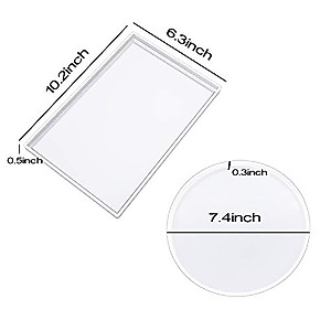 2Pack Large Resin Mold,Oversized Silicone Tray Molds for Epoxy Resin,Include Round,Rectangle Shaped Plate Molds for Resin Casting,Home Decorations Crafts