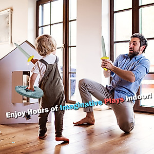 FancyOh! Little Knights Sword and Shield Playset - Safe Plush Soft Pretend Play Weapons - Gifts for Toddlers Kids - Red